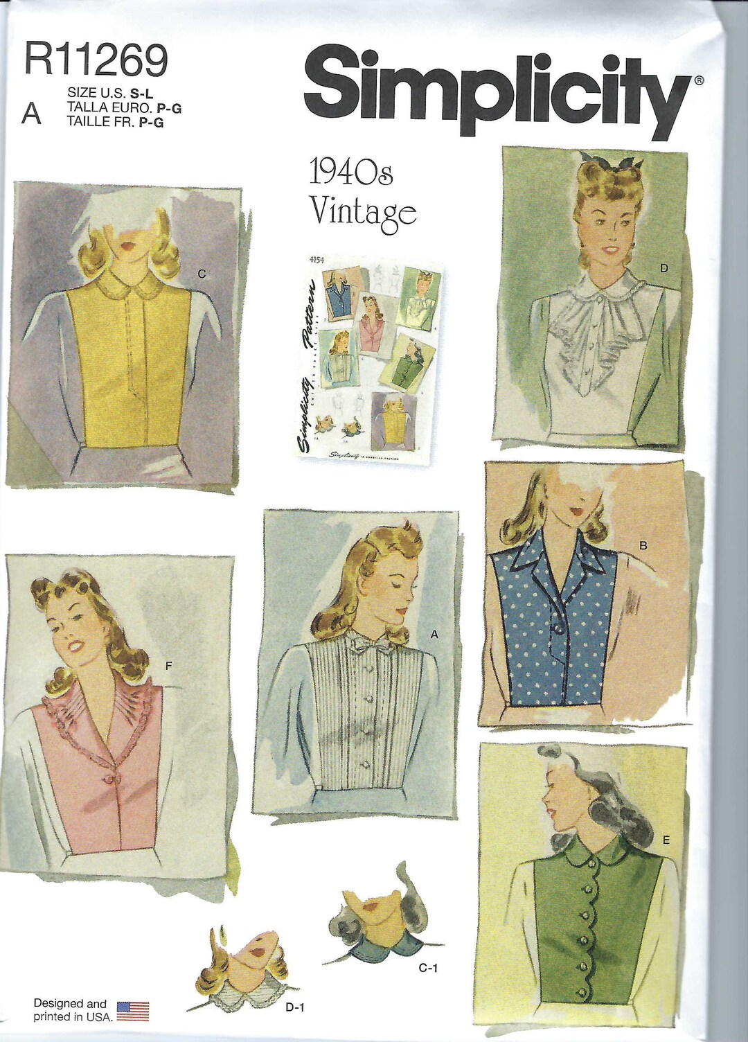Uncut Simplicity Sewing Pattern 11269 9448 Misses Dickey Set Size S-L ...