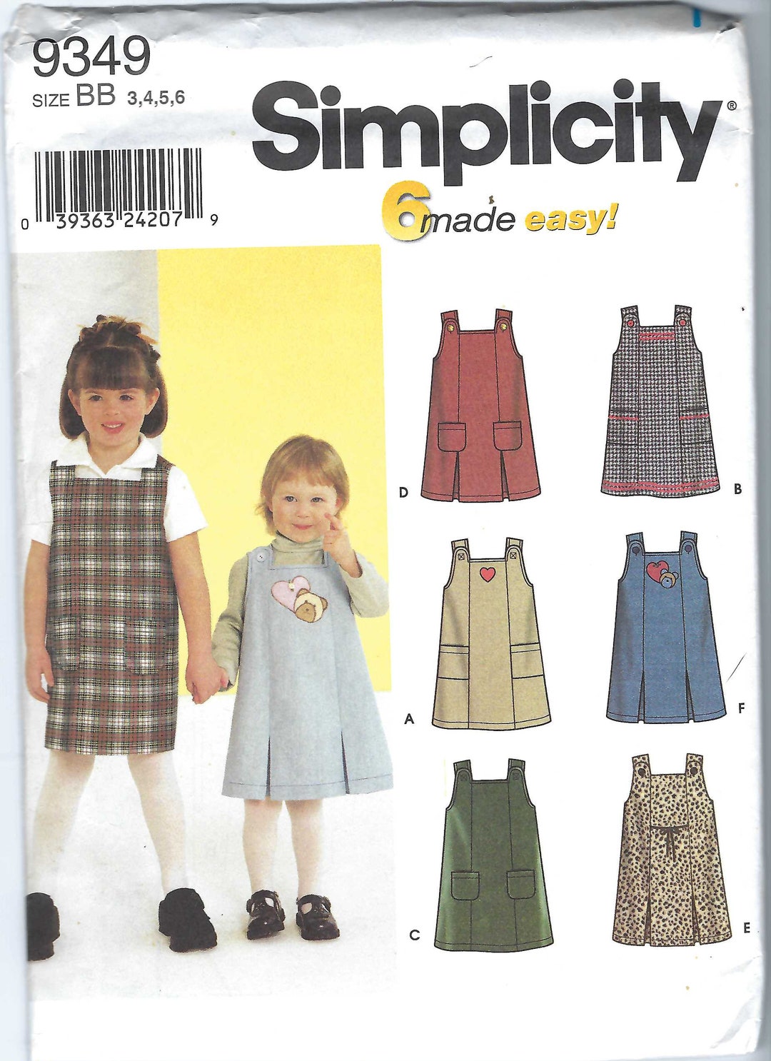 Uncut Simplicity Sewing Pattern 9349 Simplicity Made Easy! Toddler's ...