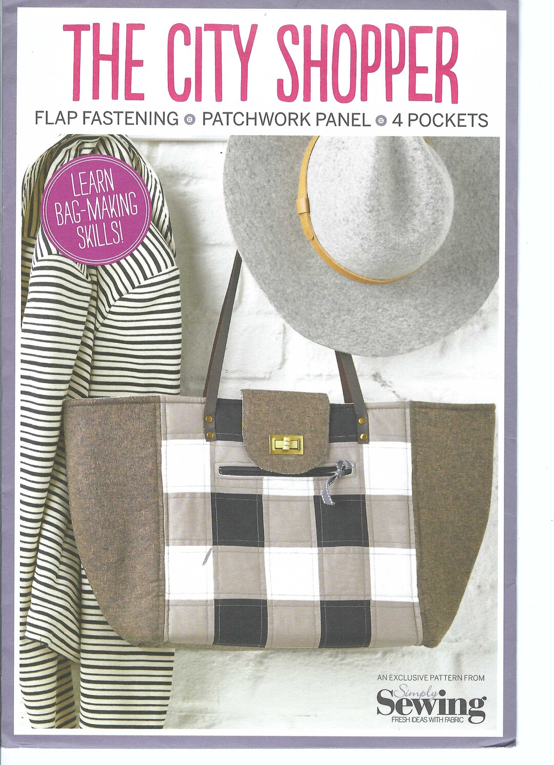 Uncut Simply Sewing Pattern Accessories the City Shopper Bag Tote ...