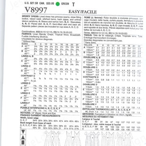 Uncut Vogue Sewing Pattern 8997 Womens Misses Easy Options Dress Sizes ...