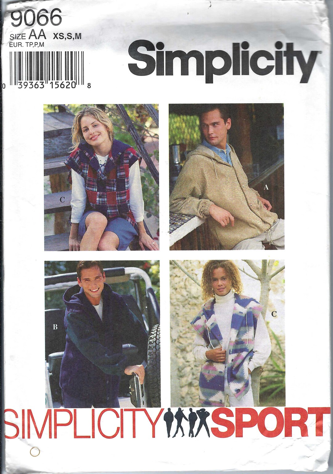 Uncut Vintage Simplicity Sewing Pattern 9066 Unisex Unlined Jacket With ...