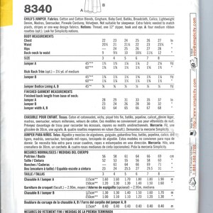 Uncut Vintage Simplicity Sewing Pattern 8340 Child's Jumper Size 3-8 FF ...