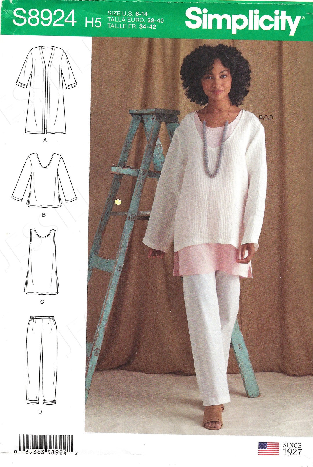 Uncut Simplicity Sewing Pattern S8924 8924 Misses' Jacket, Top, Tunic ...