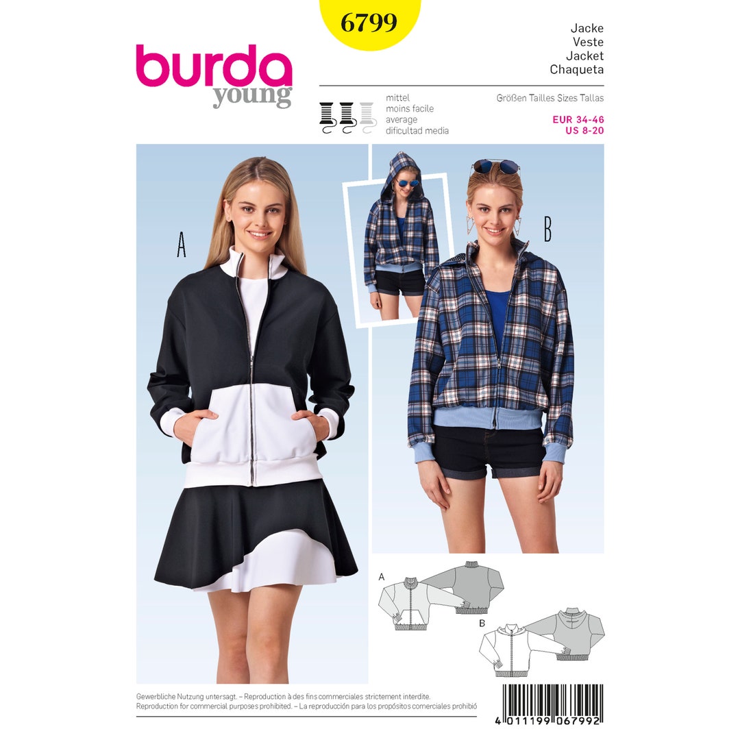 Burda Style Pattern 6799 Jackets, Coats, Vests 8-20 Uncut - Etsy
