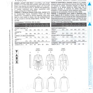 Uncut Vogue Sewing Pattern 8696 Waterfall Jacket / Cardigan Size XS-M L ...
