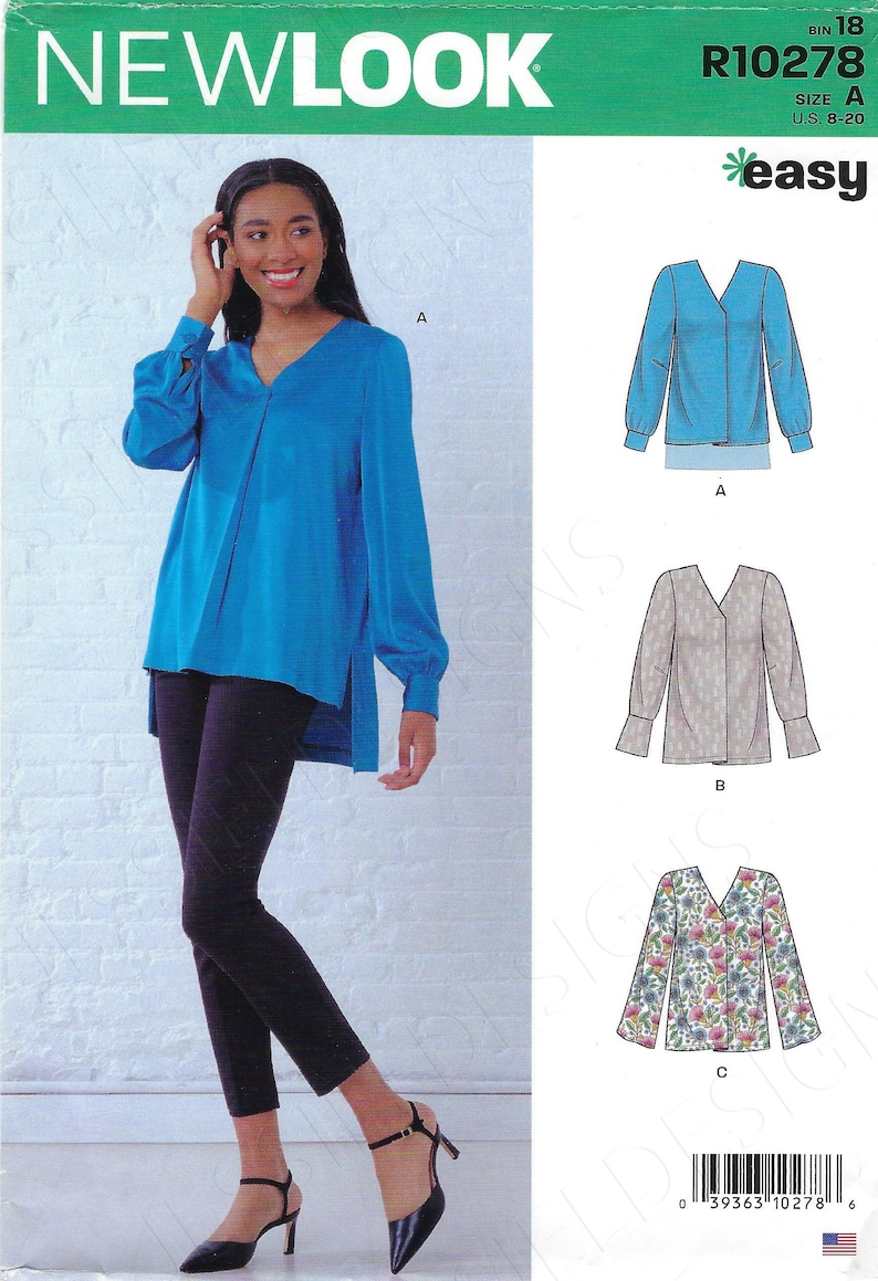 Uncut New Look Sewing Pattern 10278 6637 Misses Tops Sz. 8 20 - Etsy