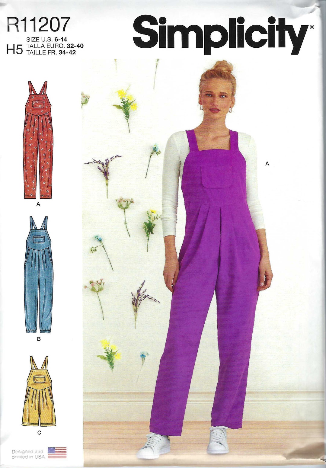 Uncut Simplicity Sewing Pattern 11207 9382 Misses' Overall With Shaped ...