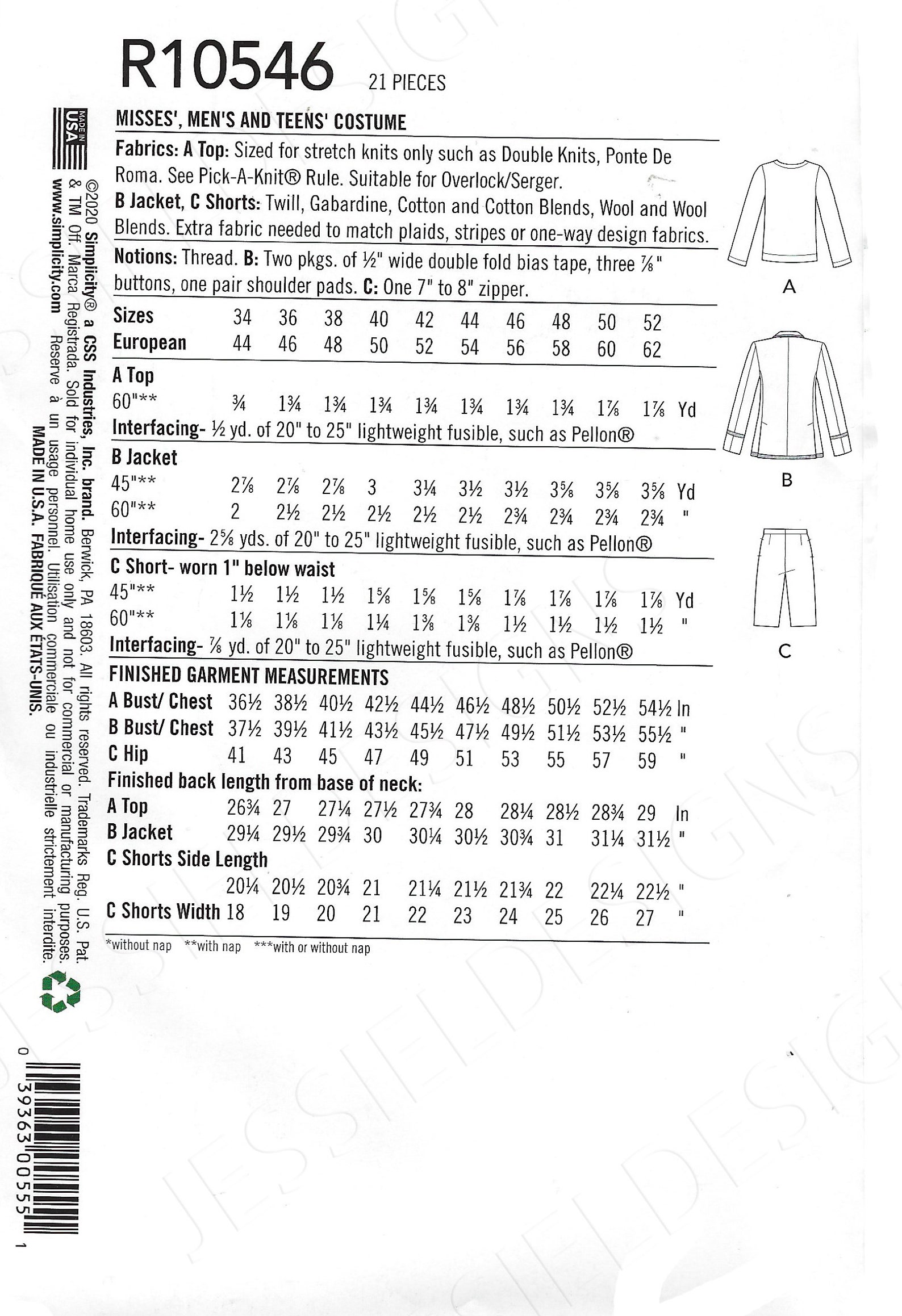 Uncut Simplicity Sewing Patternpattern 10546 9094 Cosplay | Etsy