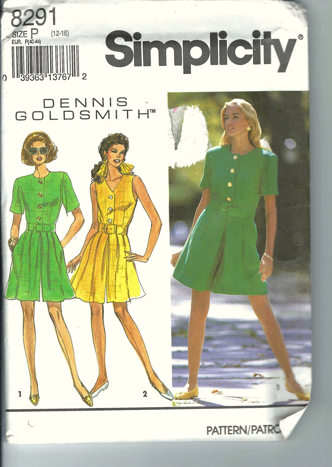 Uncut Vintage Simplicity Sewing Pattern 8291 Dennis Goldsmith Jumpsuit ...
