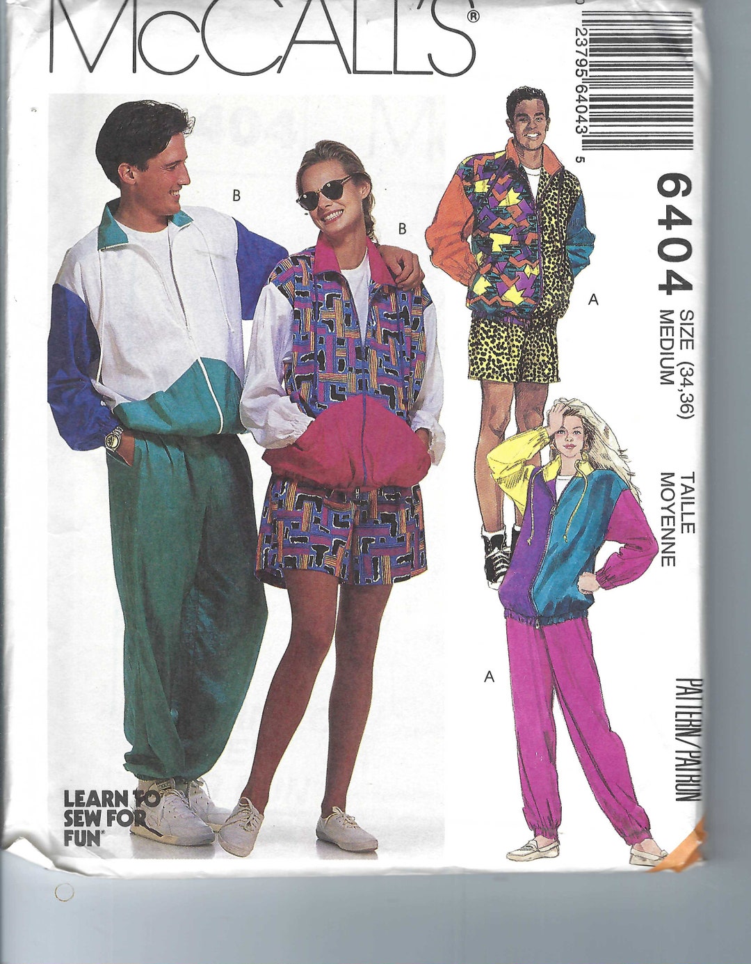 Uncut Vintage Mccalls Sew Sewing Pattern Hip Hip Track Suit, Oversized ...