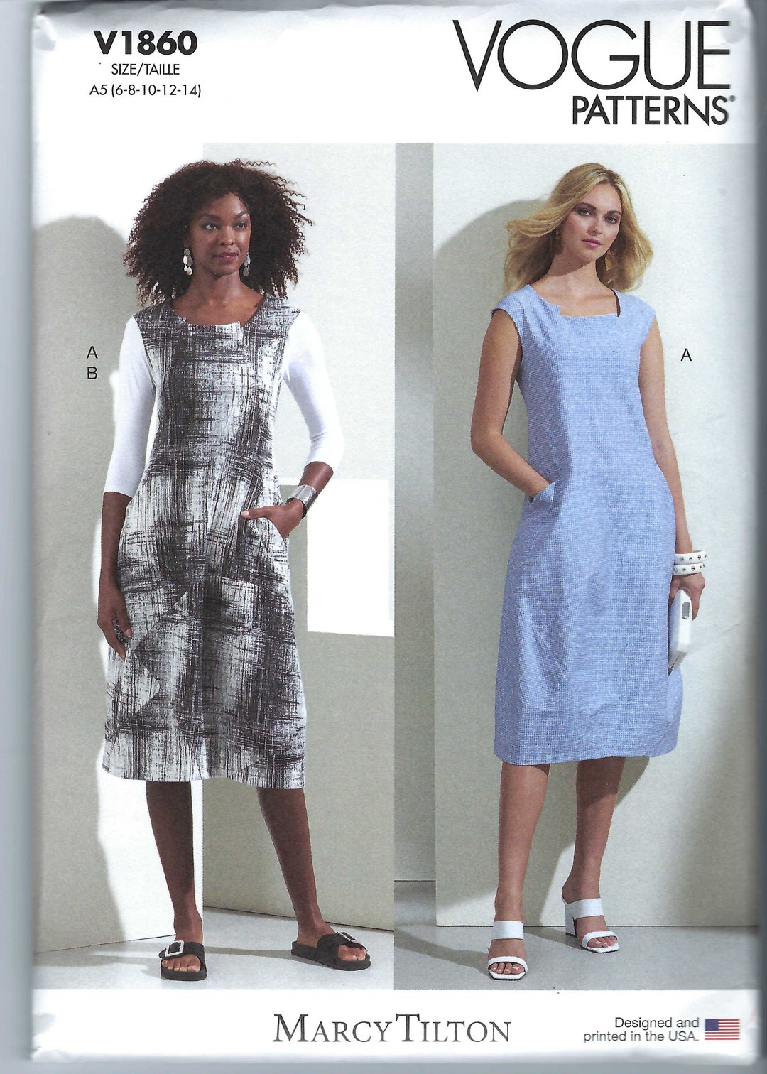 Uncut Vogue Sewing Pattern 1860 Misses' Dress and Knit Top Size 6-14 16 ...