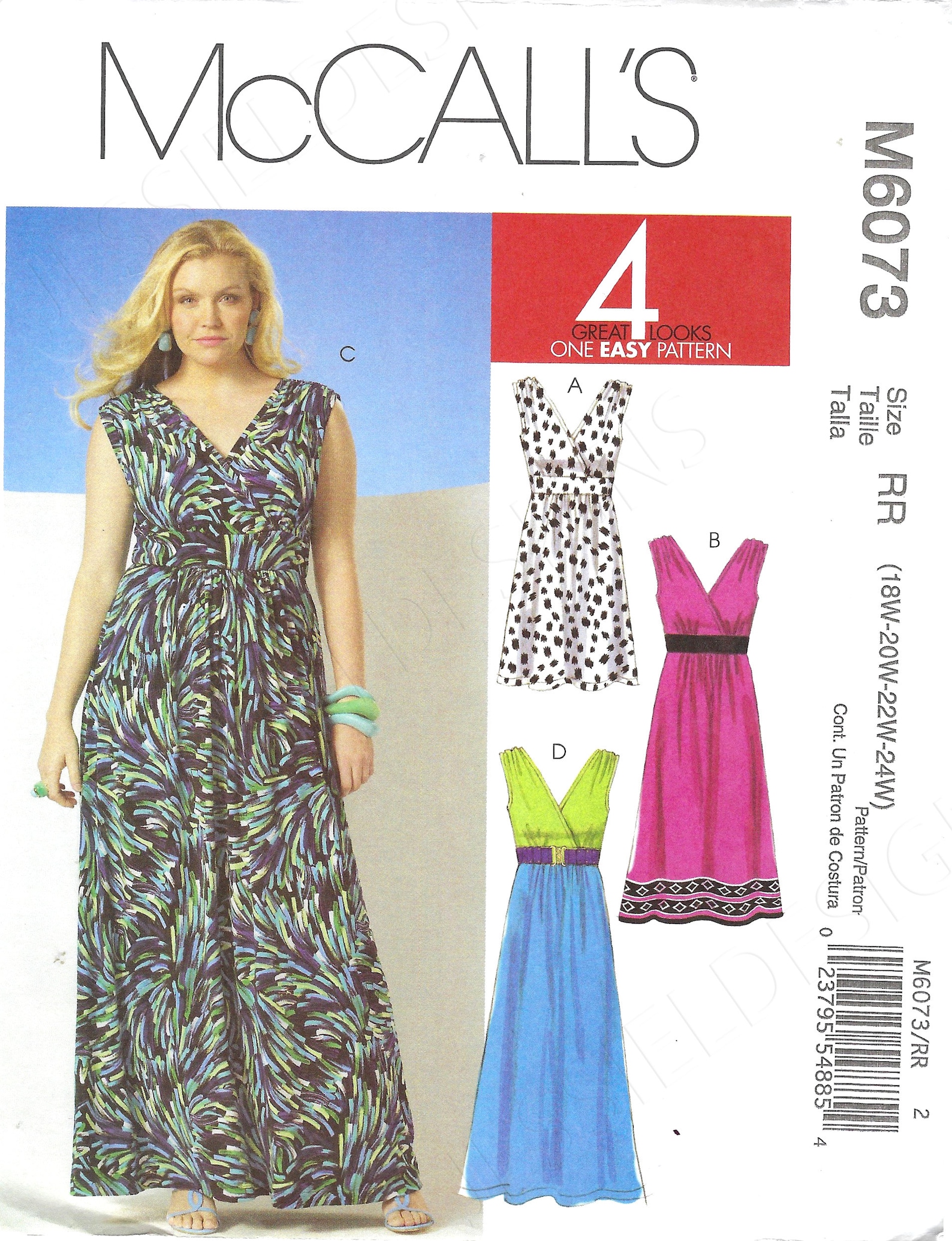 Uncut Mccalls Sewing Pattern 6073 Empire Dress 3 Lengths - Etsy