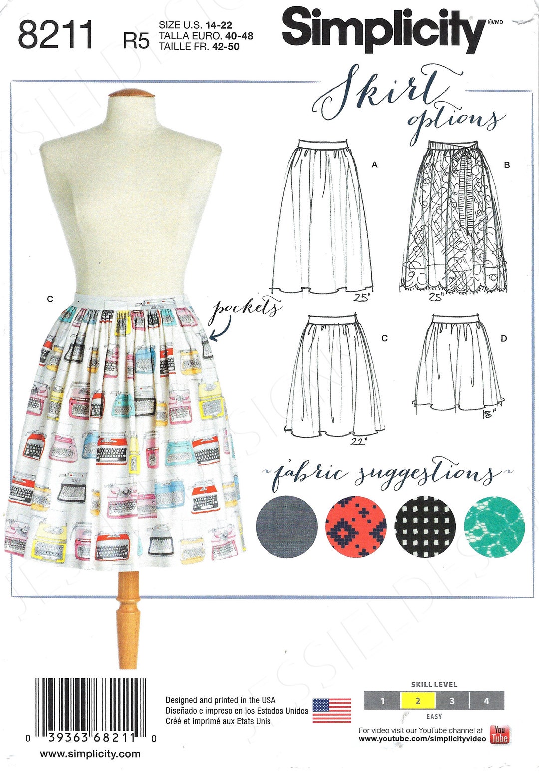 Uncut Simplicity Sewing Pattern 8211 Dirndl Skirts in Three Lengths ...