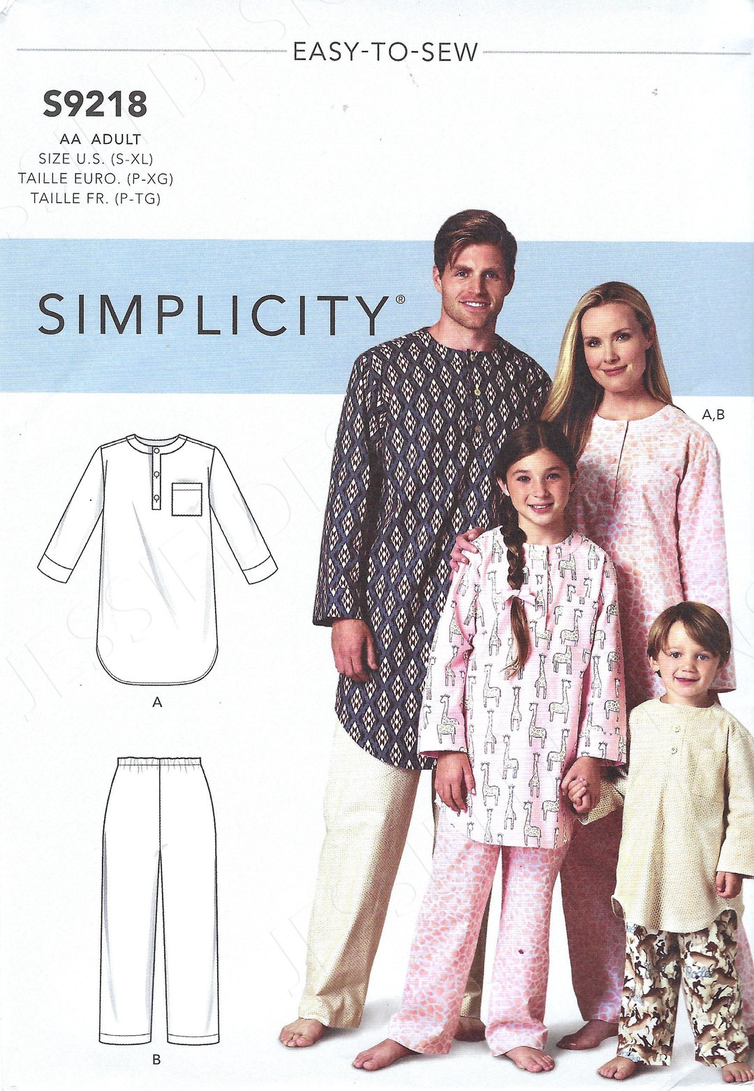 Uncut Simplicity Sewing Pattern 10893 9218 Misses', Men's and Children ...