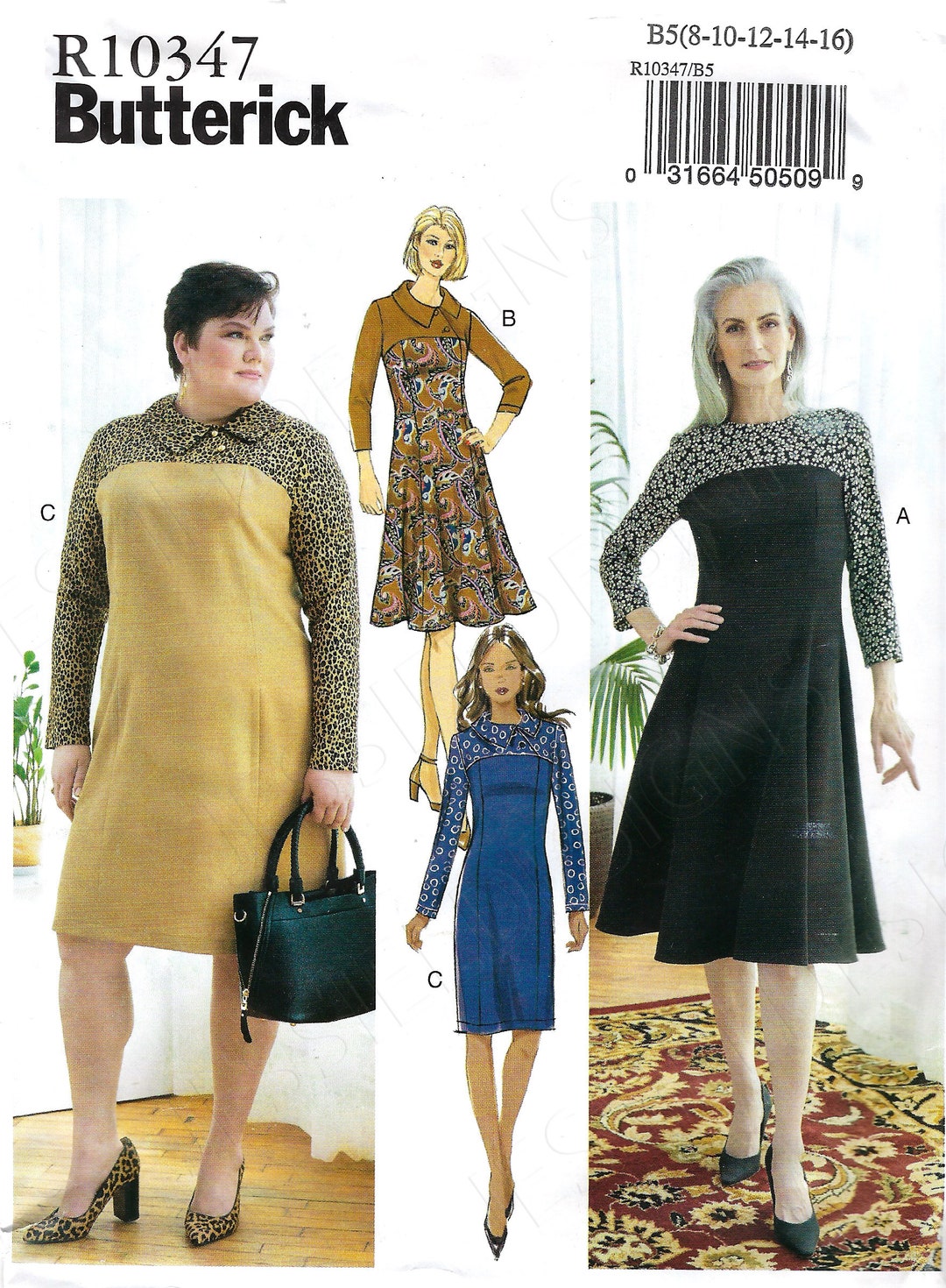 Uncut Butterick Sewing Pattern 10347 6707 Fitted Sheath Dress Easy ...