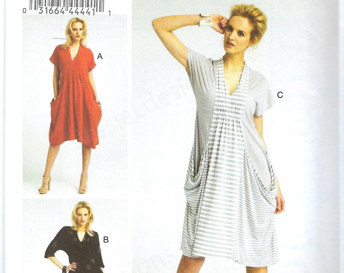 Uncut Vogue Sewing Pattern 8813 Misses' Draped-pocket Dresses Size XS-S ...