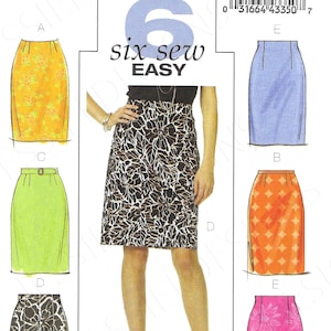 Uncut Butterick Sewing Pattern 5466 6 Easy Sew Skirts Uncut Sewing ...