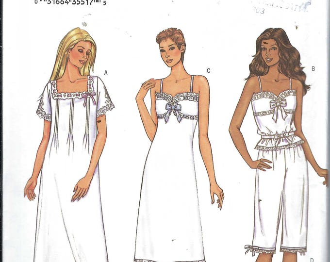 Uncut Butterick Sewing Pattern 3612 Misses VICTORIAN Style Nightgown ...