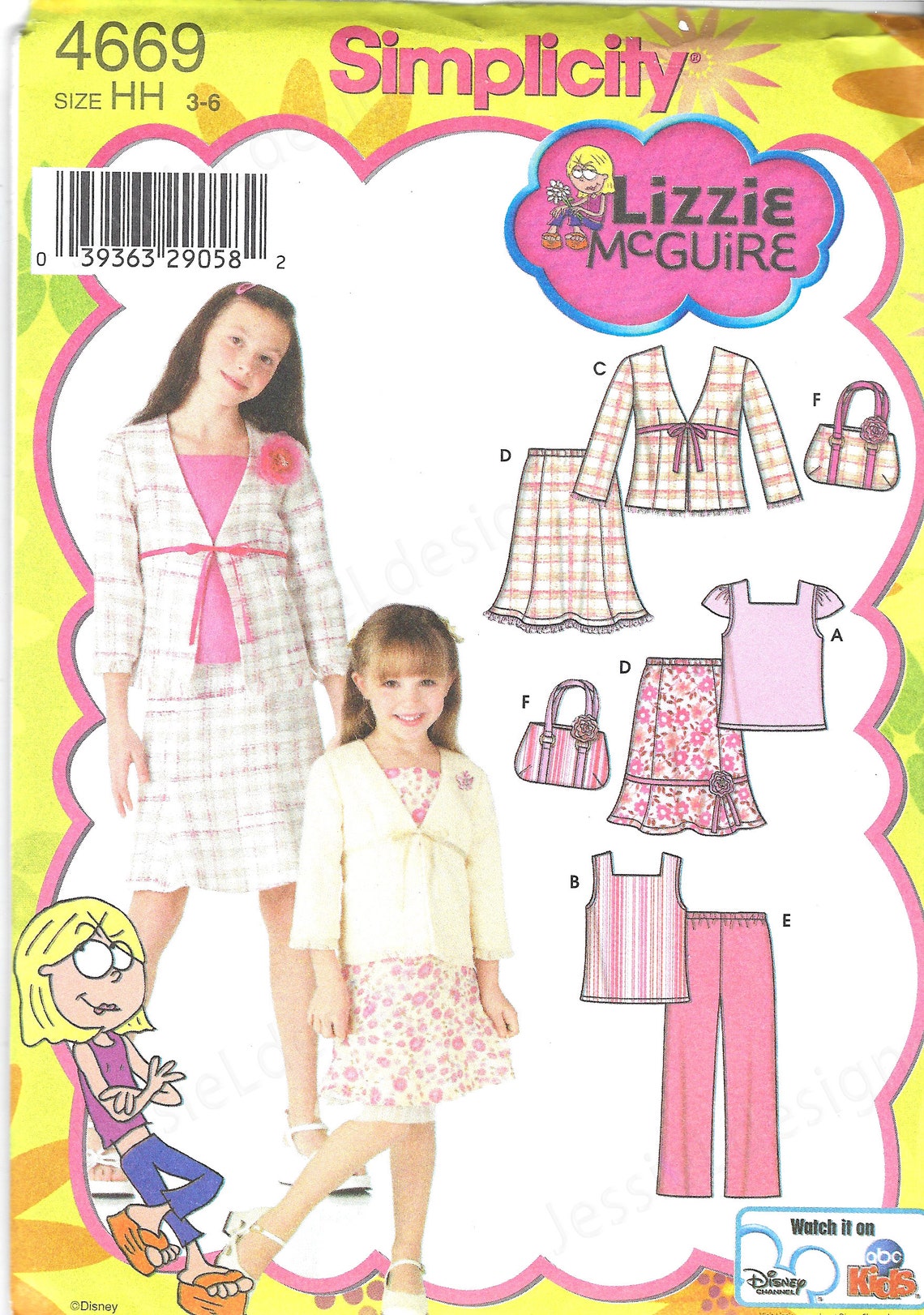 Uncut Simplicity Sewing Pattern Girl's Jacket Skirt Tops Pants Purse ...