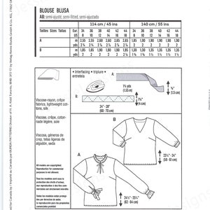 Uncut Burda Pattern Easy Sewing Pattern 6146 Blouse - Chic Long Sleeve ...