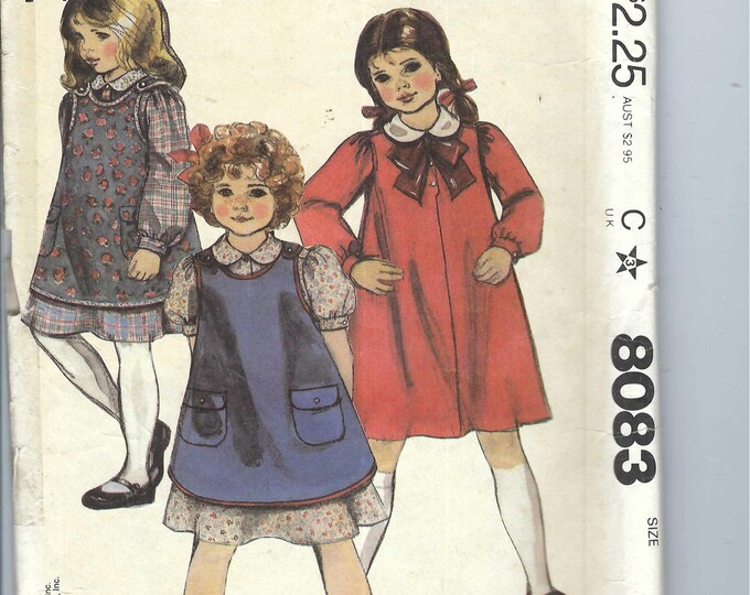 Uncut Vintage Mccalls Sewing Pattern 8083 Annie Girls Dress Pinafore ...