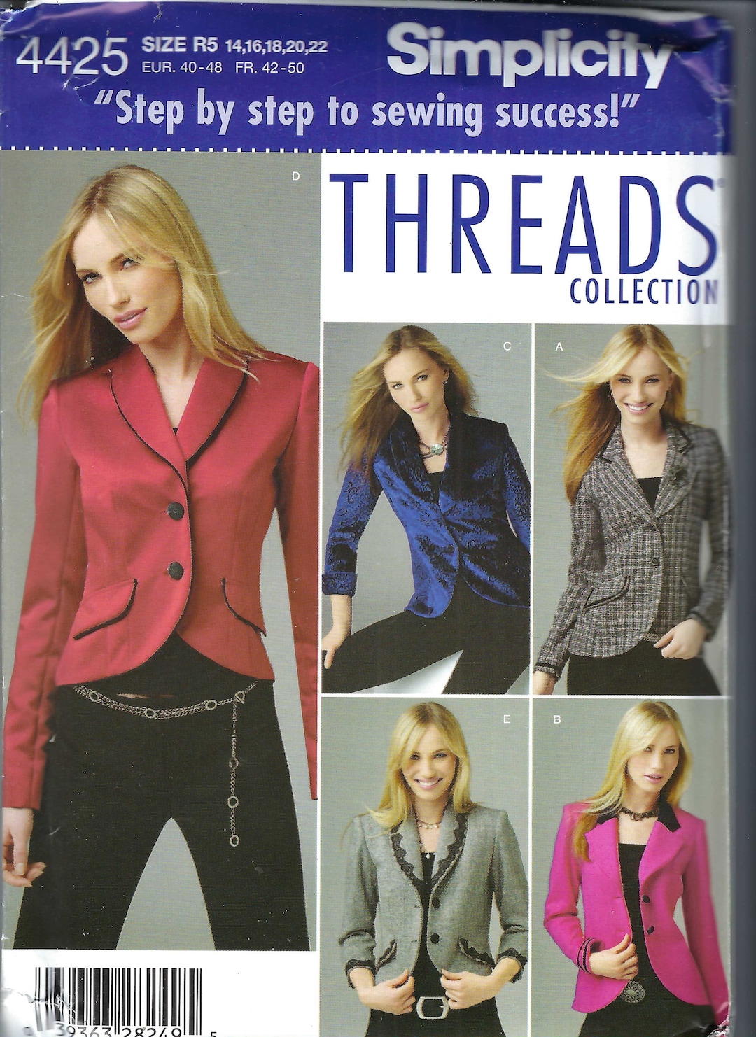 Uncut Simplicity Sewing Pattern 4425 Misses Sizes 14-22 Princess Seam ...