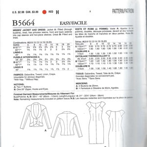 Uncut Butterick Sewing Pattern 5664 Misses' Semi Fitted Dress Princess ...