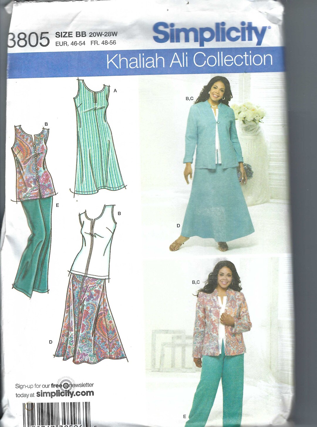 Uncut Simplicity Sewing Pattern 3805 Khaliah Ali Sleeveless Pullover ...