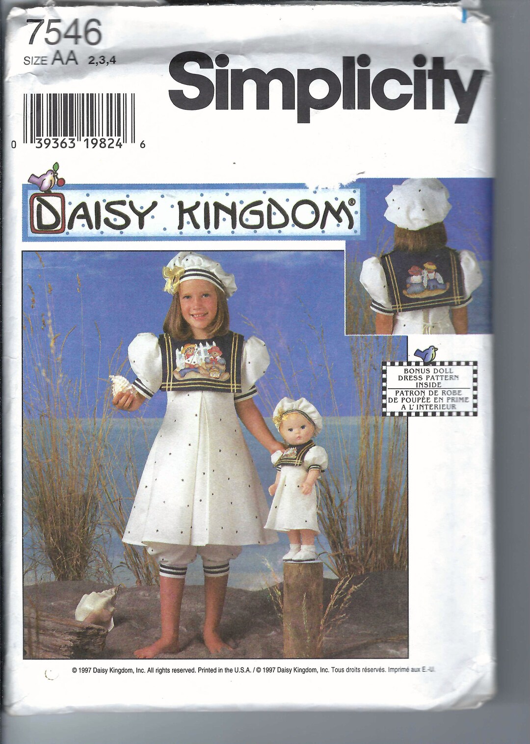 Uncut Vintage Simplicity Sewing Pattern Daisy Kingdom Girls Dress and ...