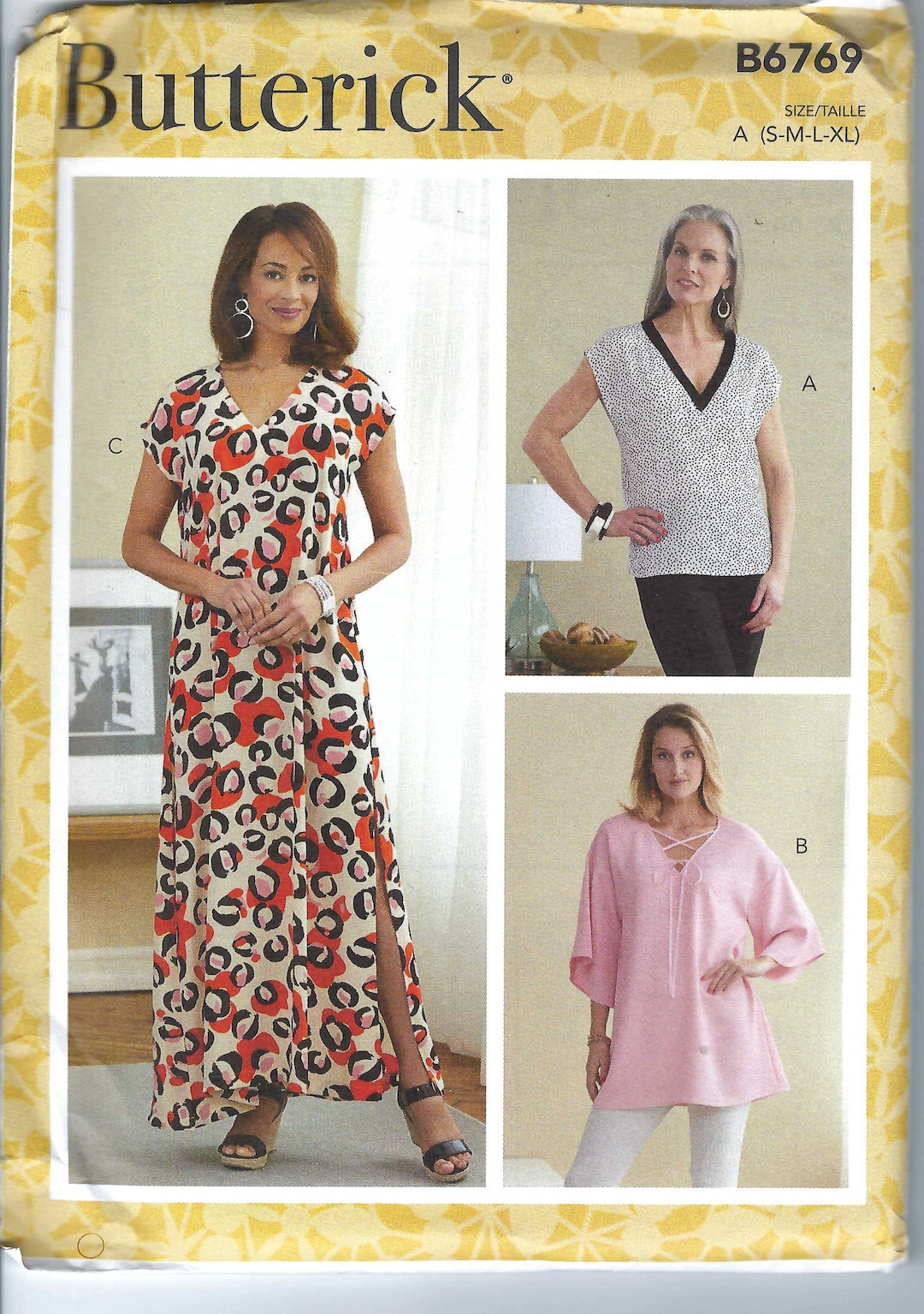Uncut Butterick Sewing Pattern Misses' Top, Tunic & Caftan Butterick ...
