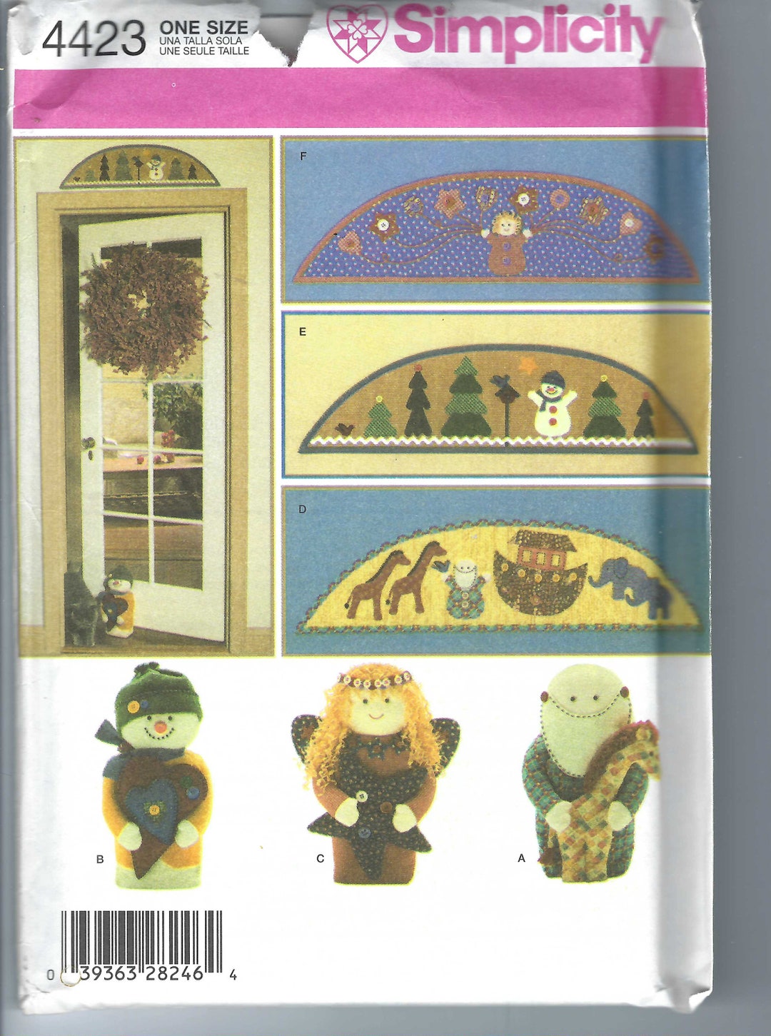 Uncut Simplicity Sewing Pattern Holiday Door Hangers or Stops Craft ...