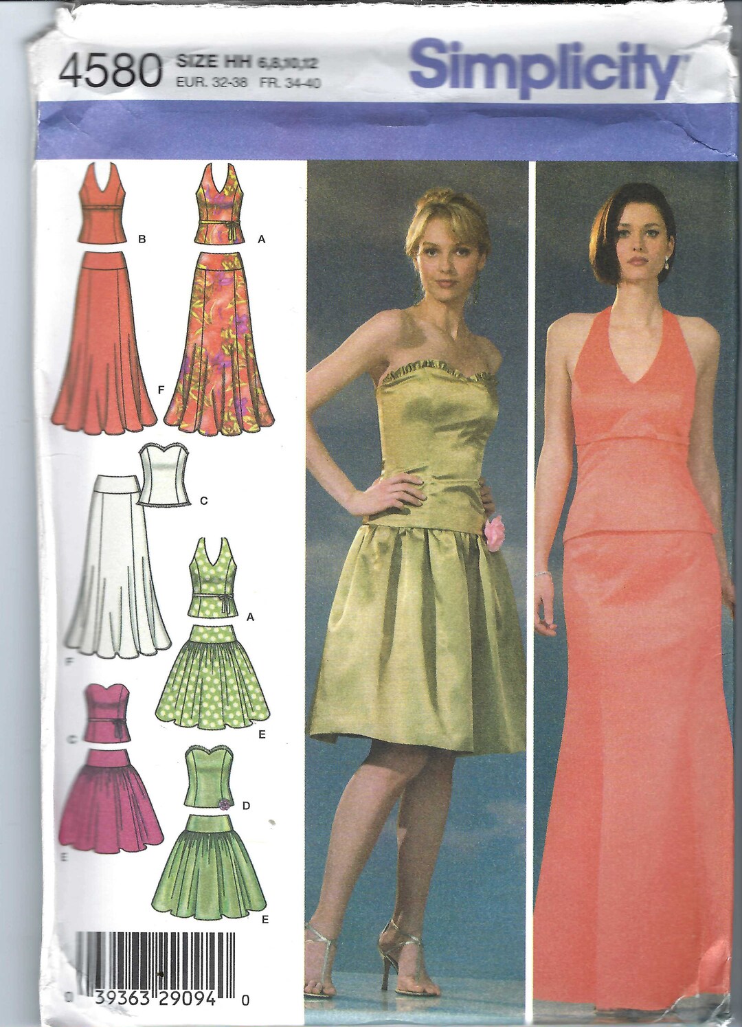 Uncut Simplicity Sewing Pattern 4580 Womens 2 Piece Evening Gown, Prom ...