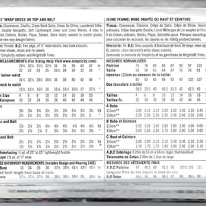 Uncut Simplicity Sewing Pattern 2220 Misses Wrap Dress or Top and Belt ...