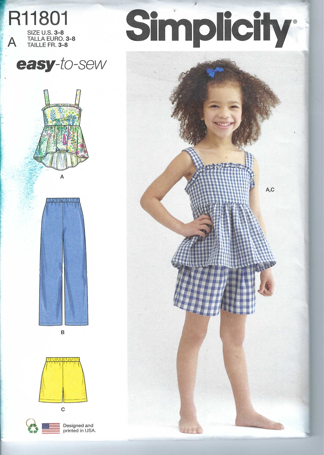 Uncut Simplicity Sewing Pattern 11801 9800 Children's Top, Pants and ...