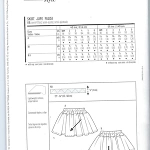 Uncut Burda Style Sewing Pattern 9502 Kids Skirt Skirt Sz 18M 2 3 4 5 6 ...