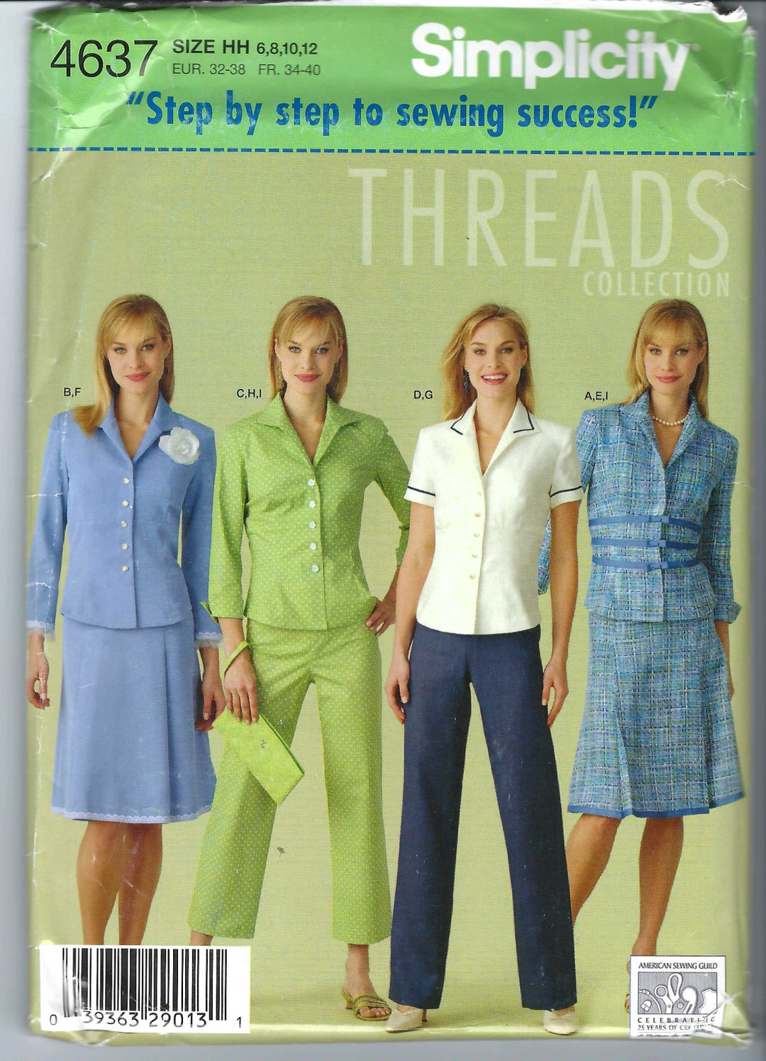 Uncut Simplicity Sewing Pattern 4637, Ladies, Pants, Skirt, Jacket ...