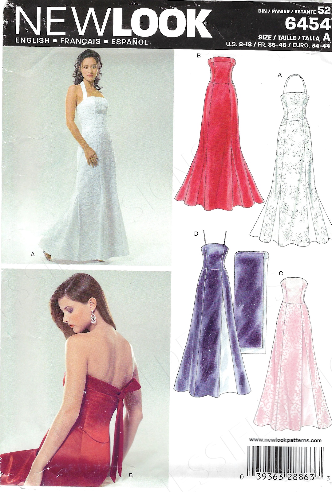 Uncut New Look Sewing Pattern 0686 6454. Bridal Gown - Etsy
