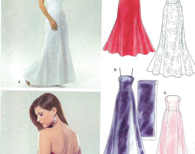 Uncut New Look Sewing Pattern 0686 6454. Bridal Gown Bridesmaid Dress ...