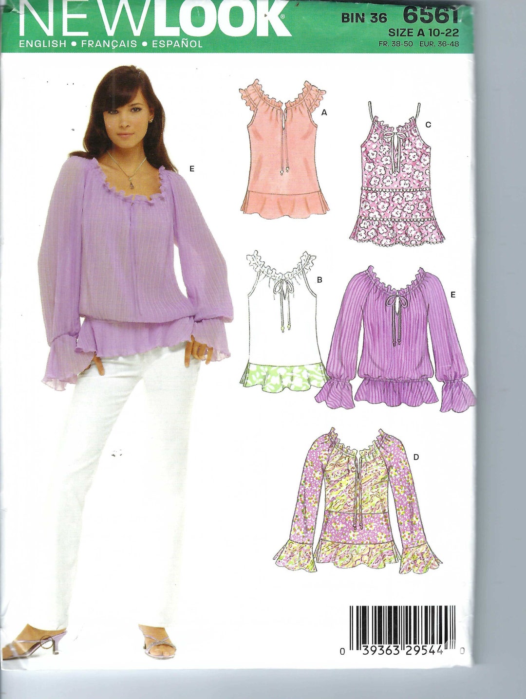 Uncut New Look Sewing Pattern 6561 LADIES Top SIZE 10-22 FF - Etsy