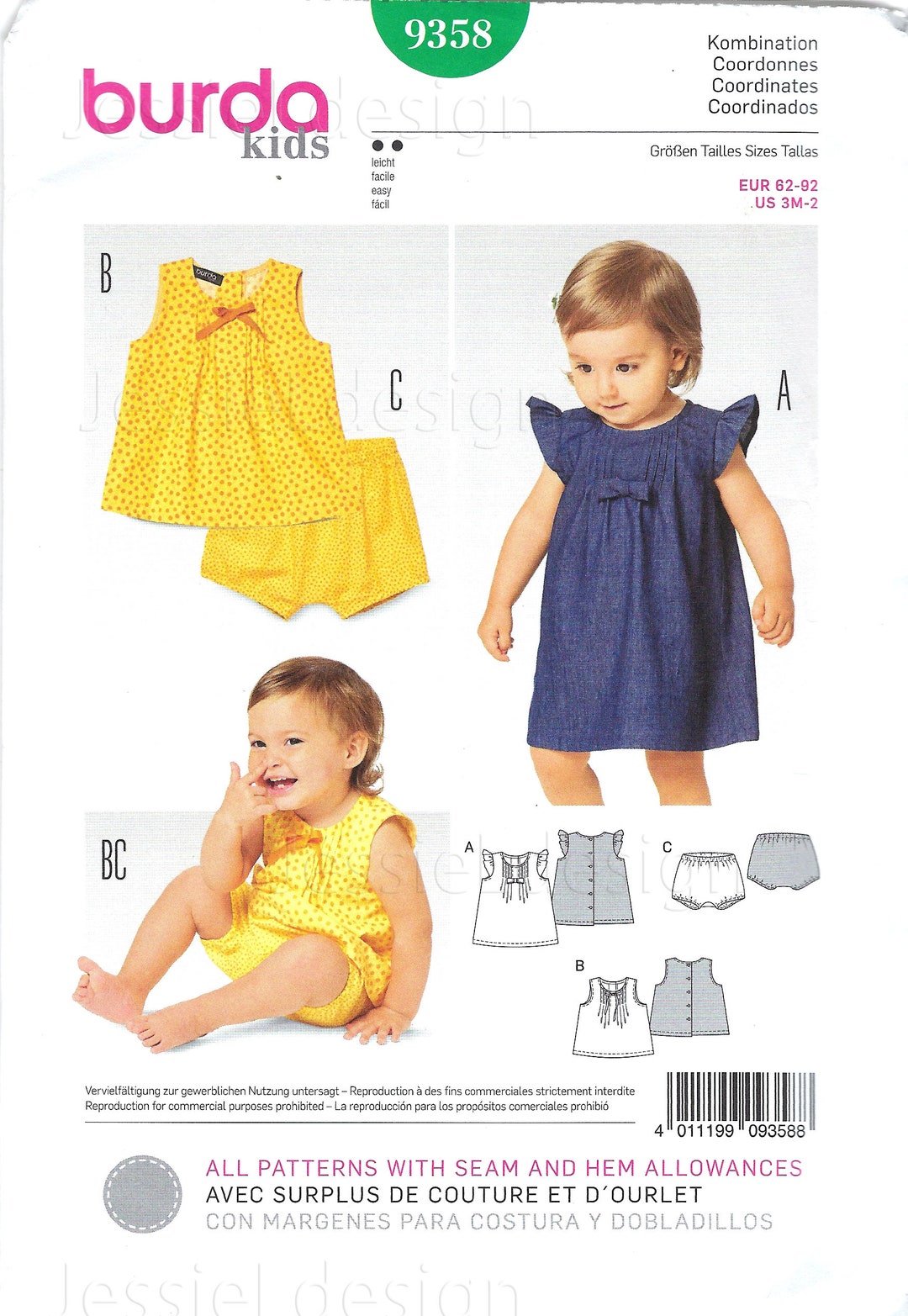 Uncut Burda Style Sewing Pattern Kids-pattern Top Combination, 9358 ...