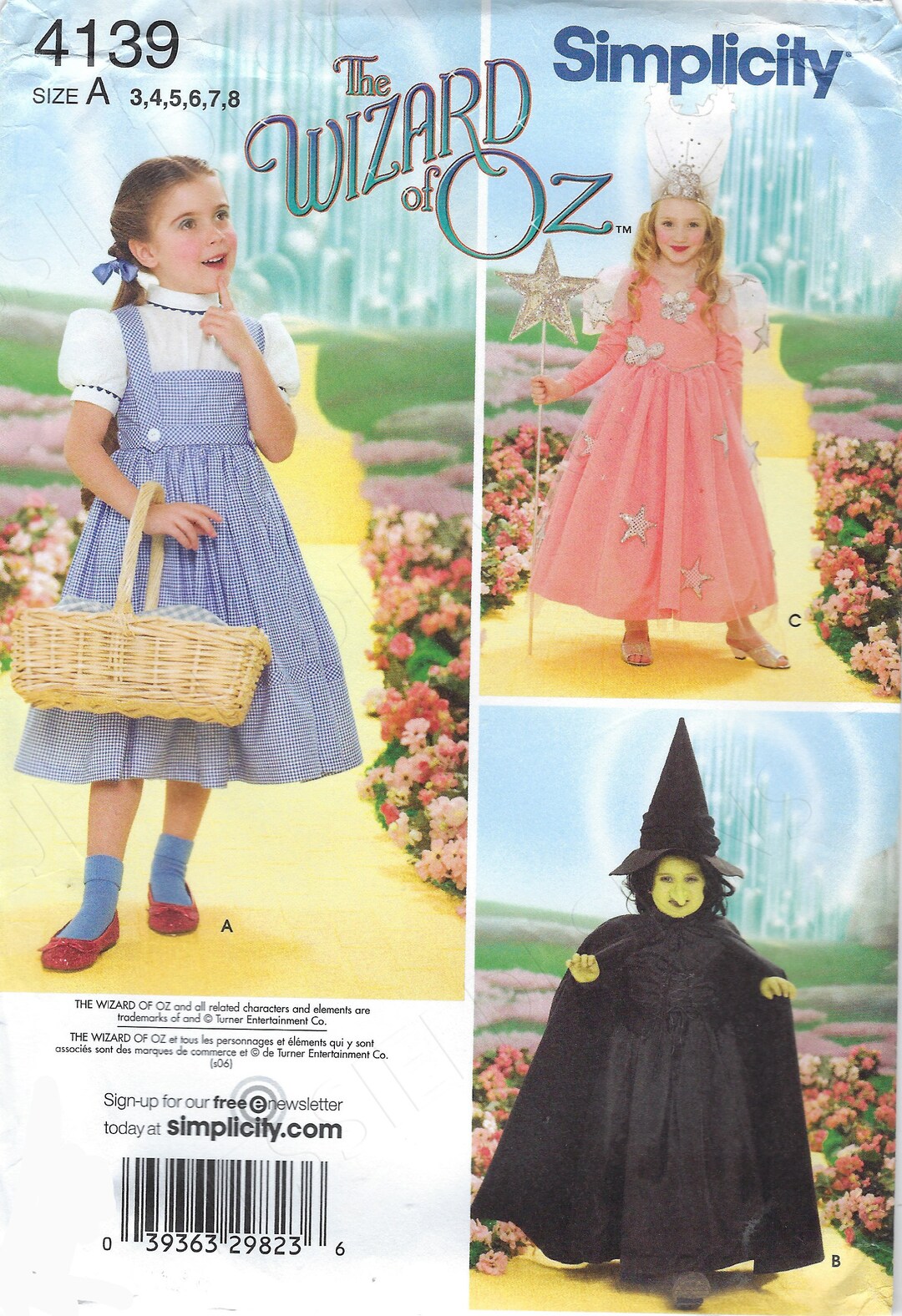 Uncut Simplicity Sewing Pattern 4139 Sewing Pattern the Wizard of Oz ...