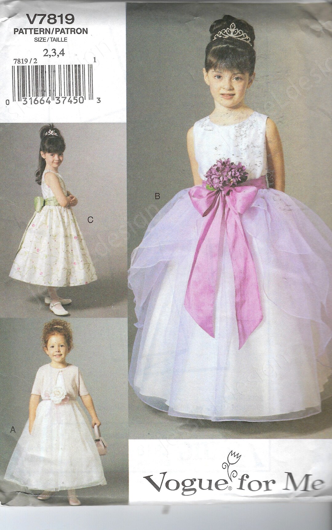 Uncut Vogue Sewing Pattern 7819 Sewing Pattern Childs Dress Pattern ...