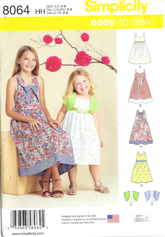 Uncut Simplicity Sewing Pattern 8064 Little Girl's | Etsy