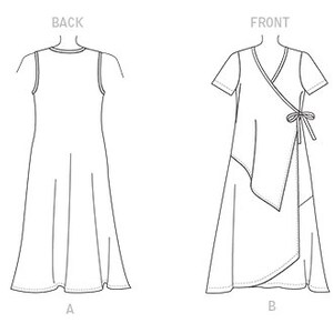 Uncut Butterick Sewing Pattern 6359 Misses'/women's Wrap-front Dresses ...