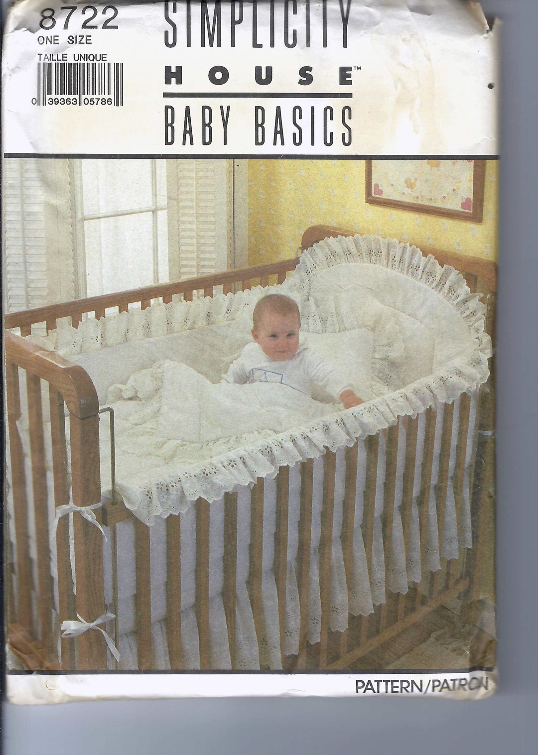Uncut Vintage Simplicity Sewing Pattern Crafts Baby Basics Crib ...