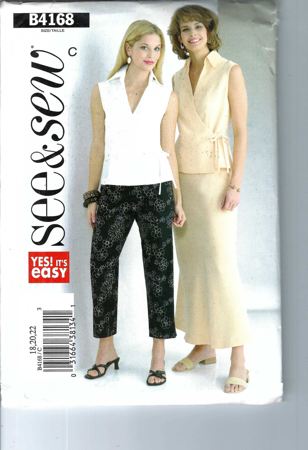 Uncut Butterick Sewing Pattern Misses' Top, Skirt, and Pants Pattern ...