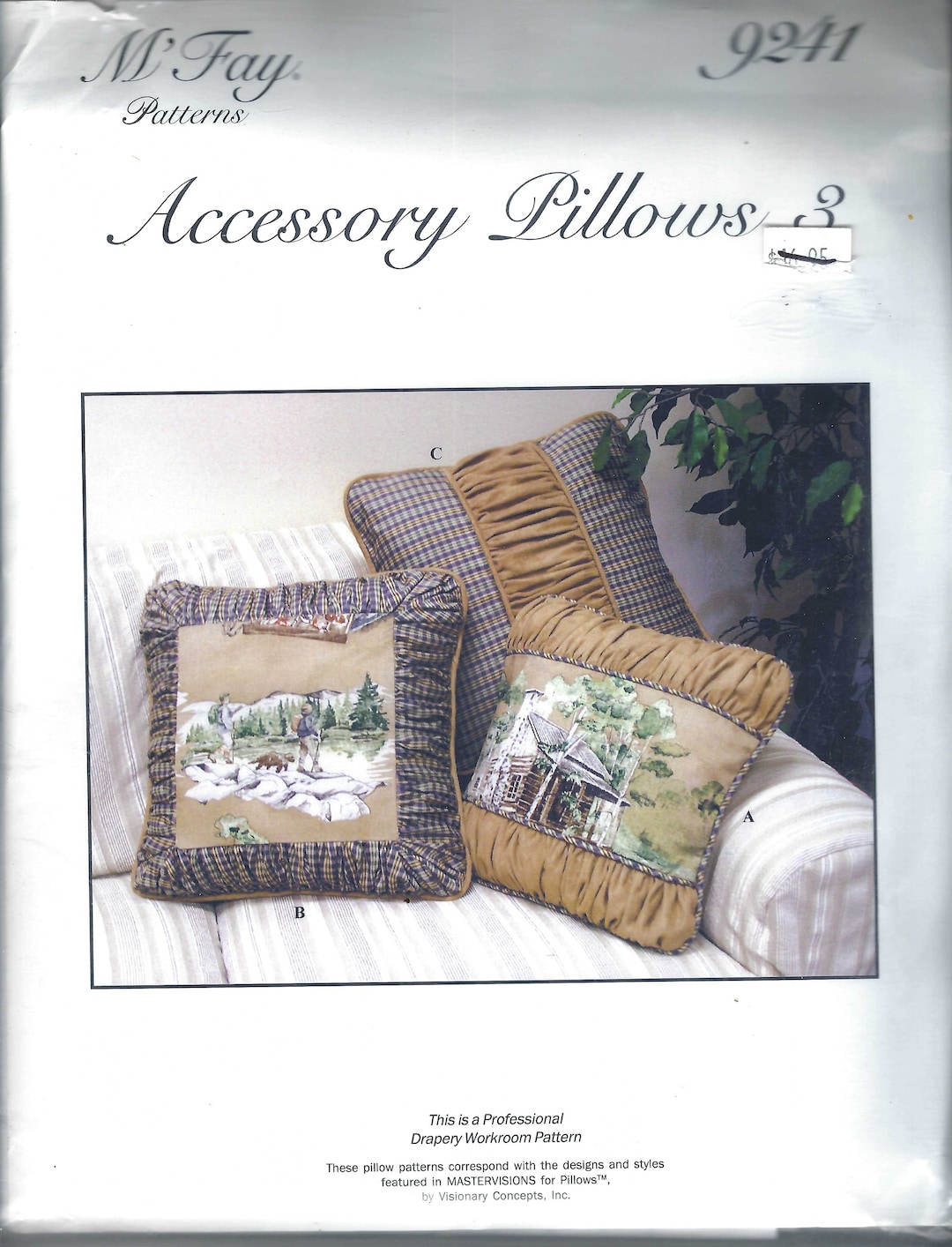 Rare Uncut M Fay Sewing Pattern 9241 Accessory Pillows 3 Factory Folded ...