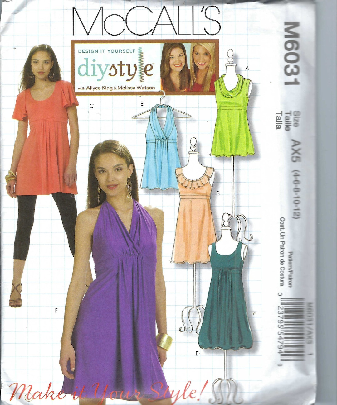 UNCUT Mccalls Sewing Pattern Misses Tops, Tunics and Dresses Pattern ...