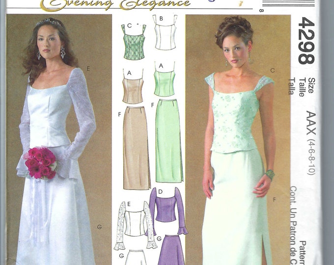 Uncut Mccalls Sewing Pattern 4298 Misses Wedding Bridesmaid Bridal Top ...