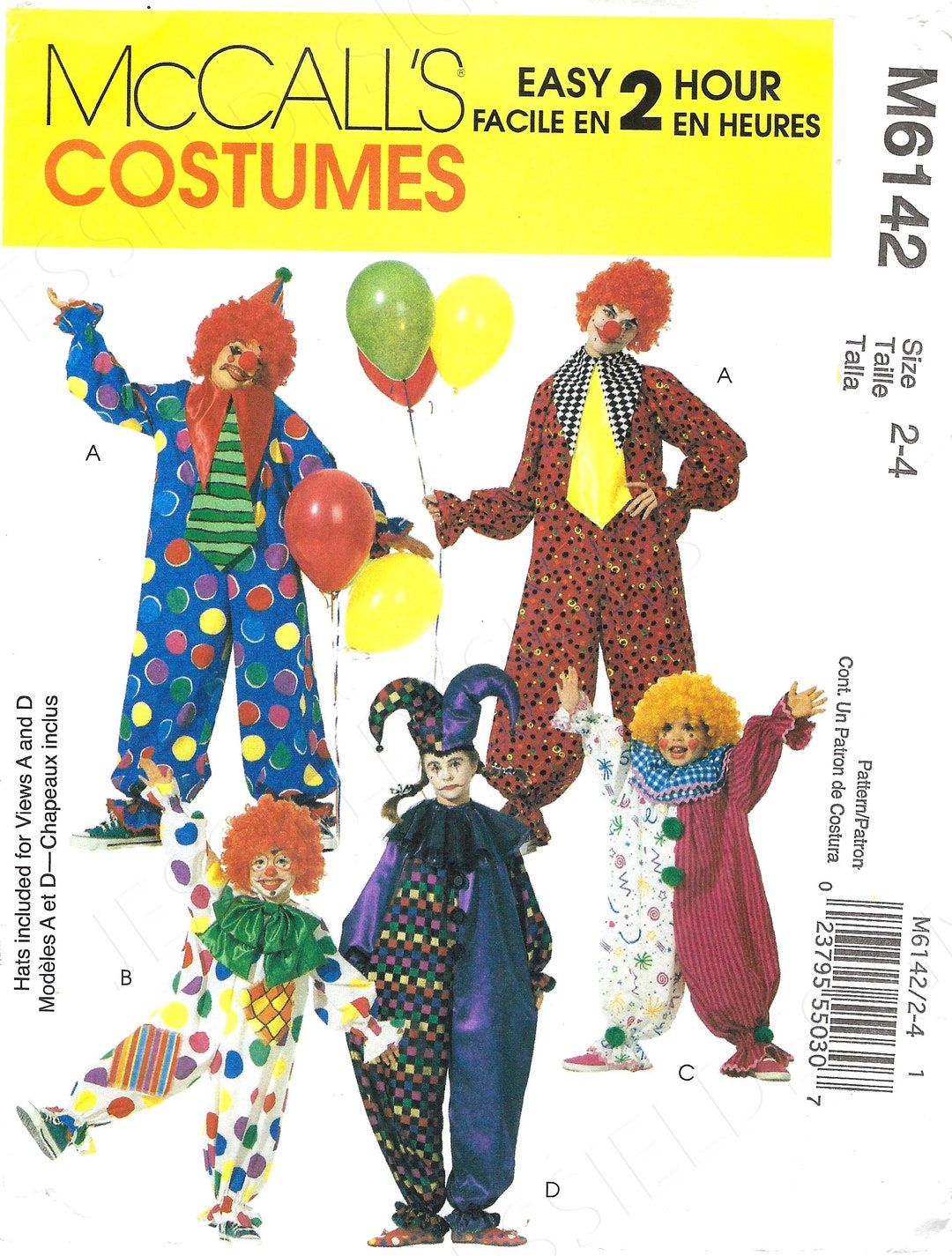 Uncut Mccalls Sewing Pattern Costumes Pattern 6142 Costume Pattern ...